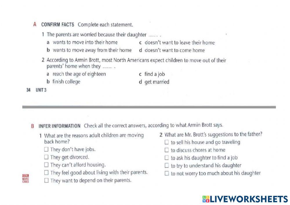 Extended Family | Free Interactive Worksheets | 1553654