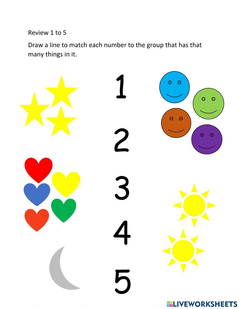 Numbers 1-5 1554036 | Kim Roach | Live Worksheets