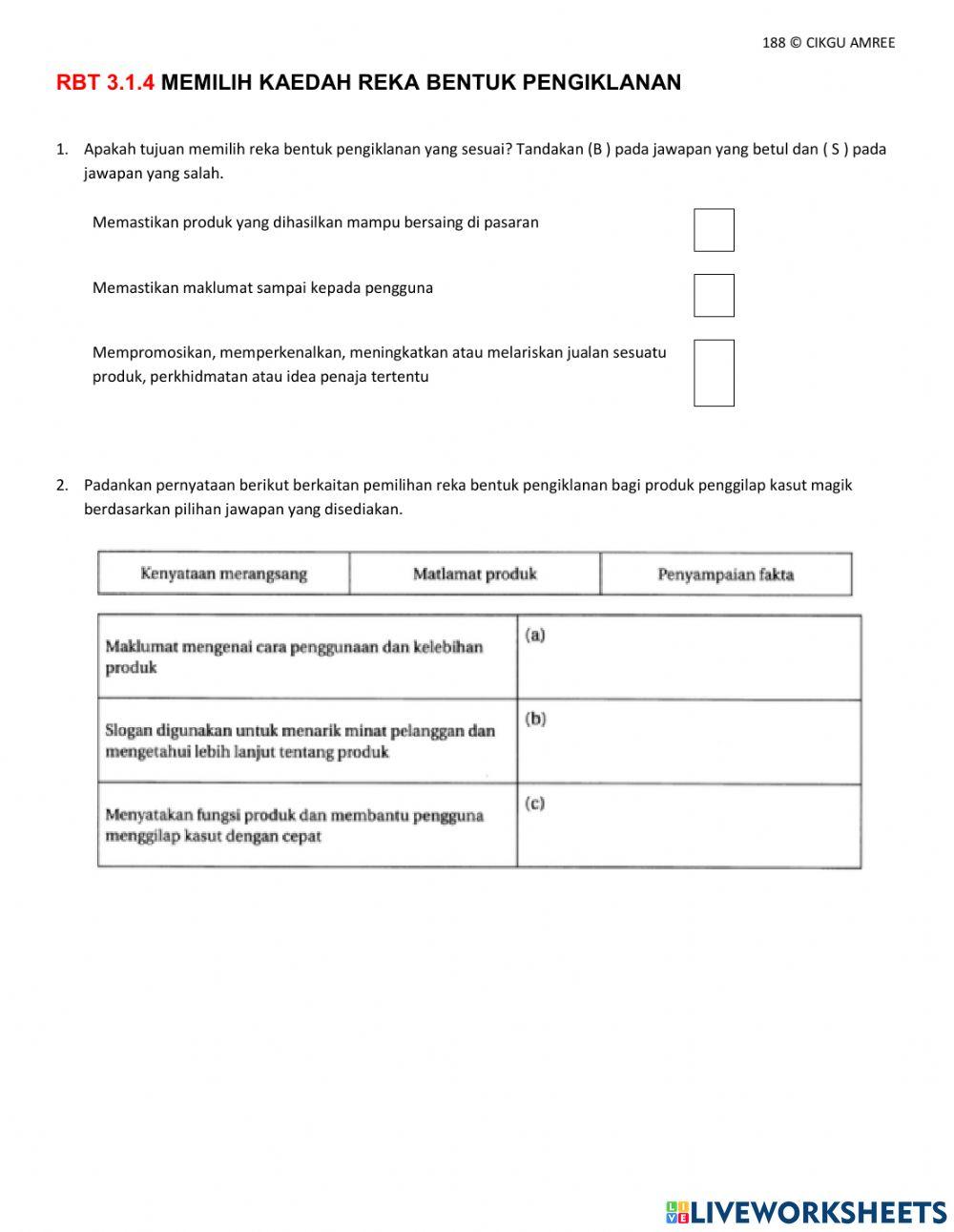 Rbt 3.1.4 1554052 | amree | Live Worksheets