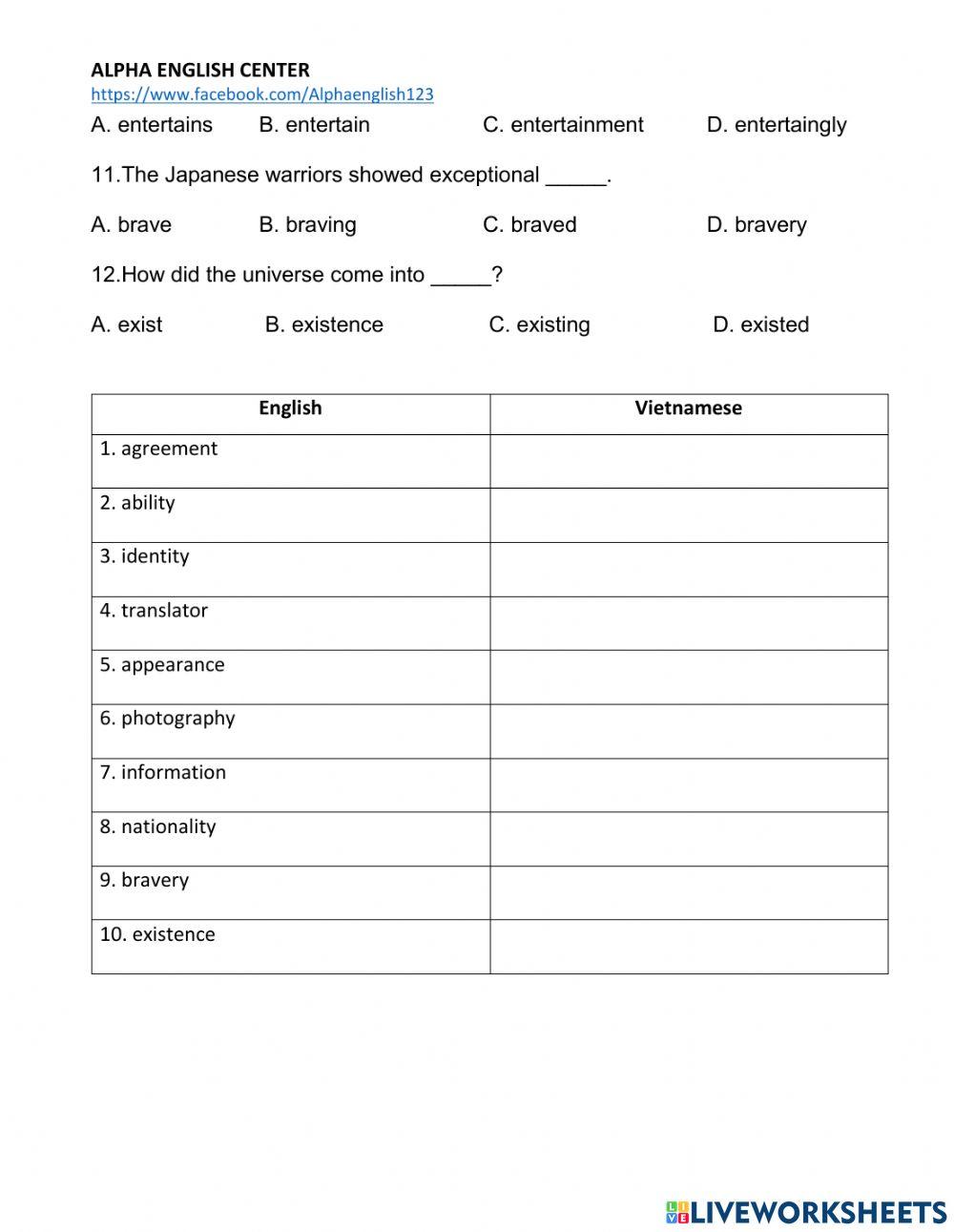 Noun exercise for 6 | Live Worksheets