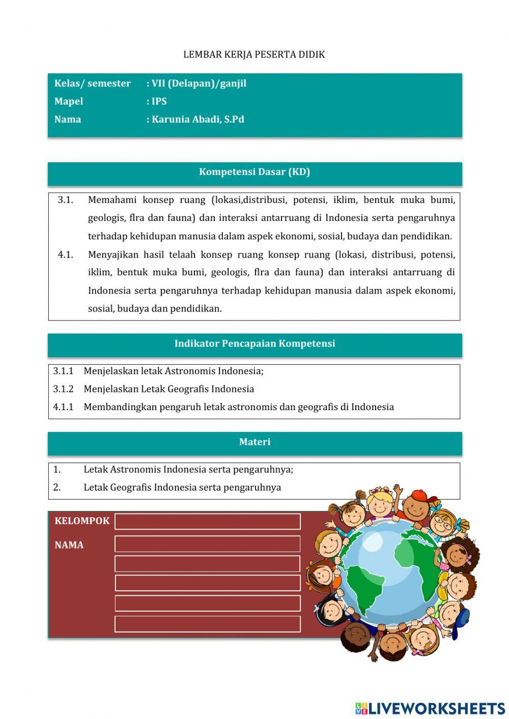 LETAK INDONESIA online exercise for | Live Worksheets