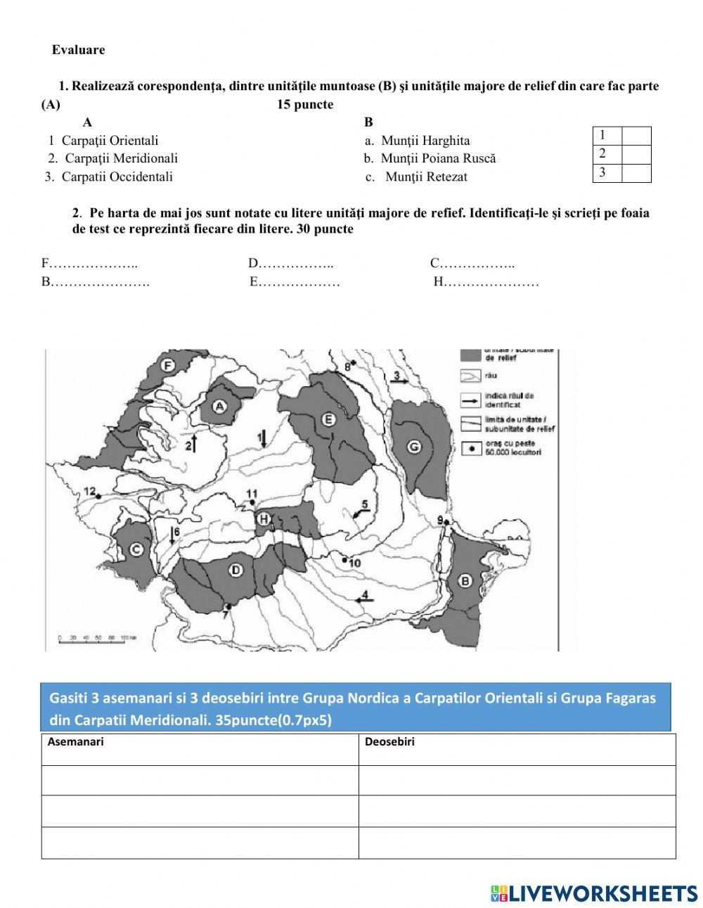 Test Carpati | Free Interactive Worksheets | 1555312