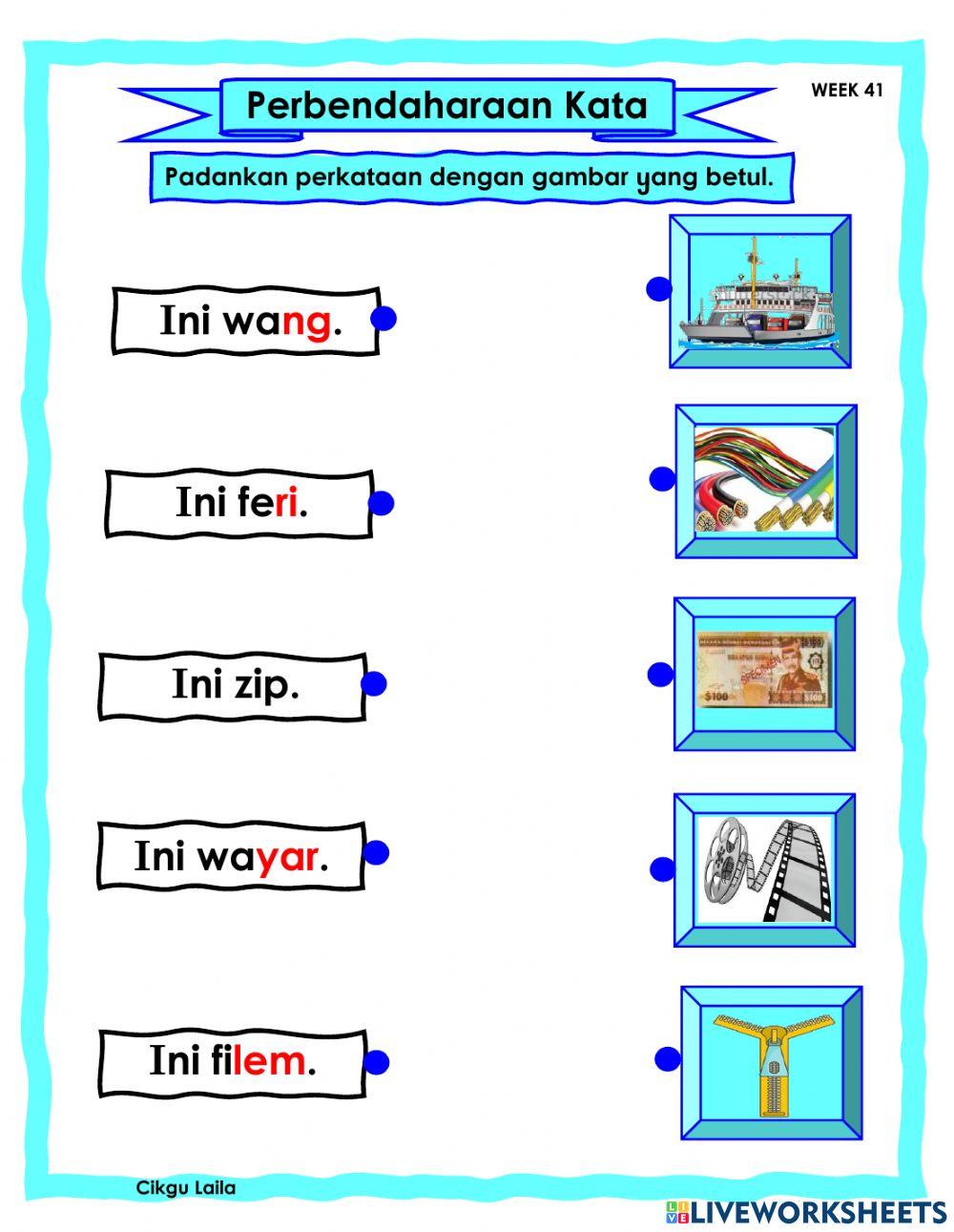 PERBENDAHARAAN KATA WEEK 41 online exercise for | Live Worksheets