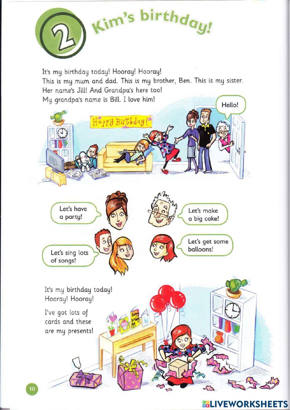 Kim's birthday | Free Interactive Worksheets | 1555755