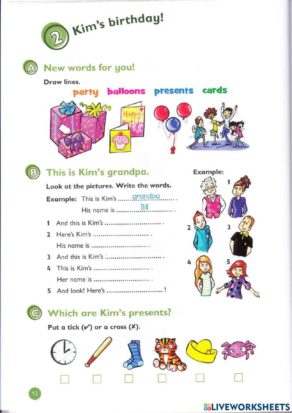 Kim's birthday | Free Interactive Worksheets | 1555755