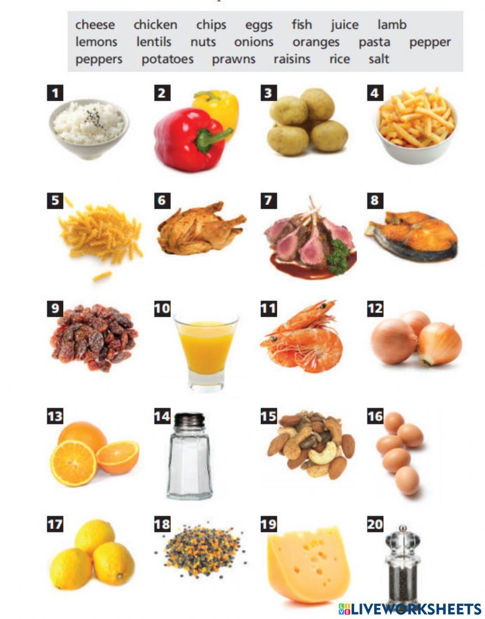 Vocabulary Common Food And Ingredients Worksheet Live Worksheets vocabulary-common-food-and-ingredients-worksheet-live-worksheets