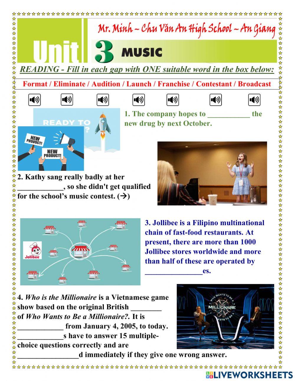 English 10 - Unit 3 - Reading worksheet | Live Worksheets