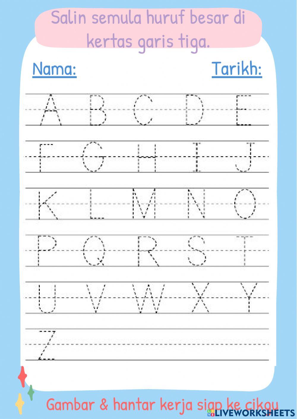 Mengenal huruf besar worksheet for Pra | Live Worksheets