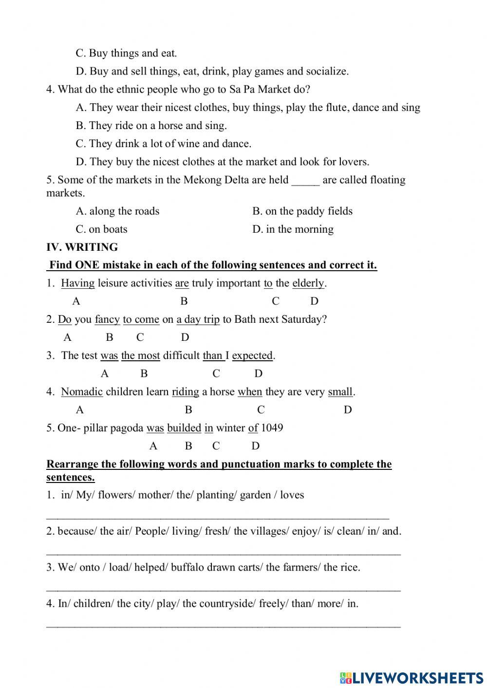 G8 midterm1 tay son worksheet | Live Worksheets