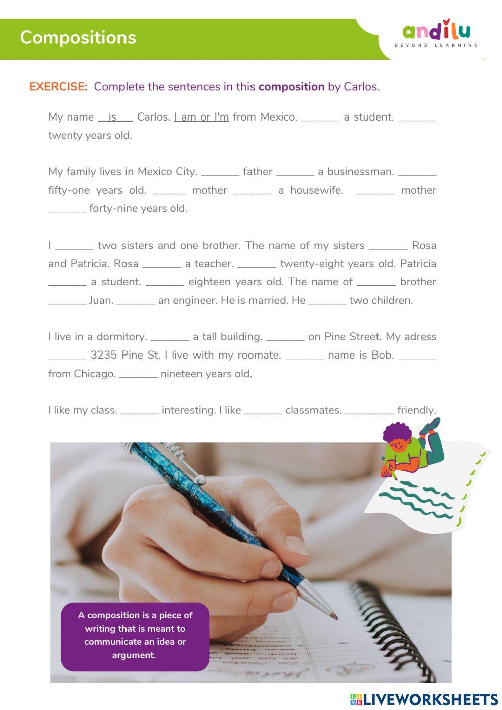 andilu | Composition by Carlos 6753326 | LiveWorksheets