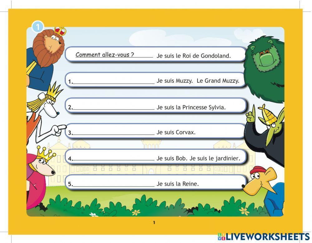 Muzzy 1 | Free Interactive Worksheets | 1557281