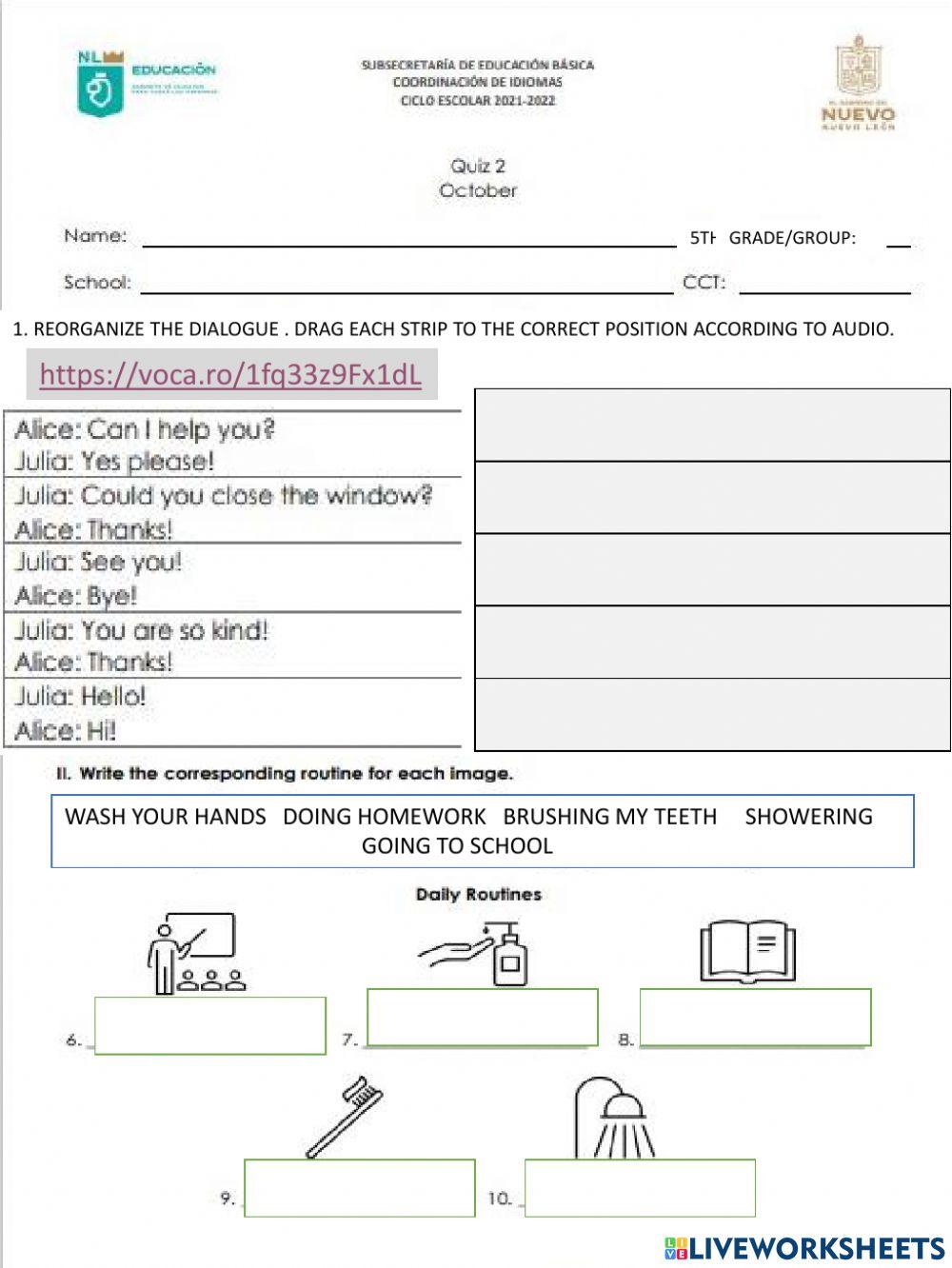 5th GRADE QUIZ:-2 worksheet | Live Worksheets
