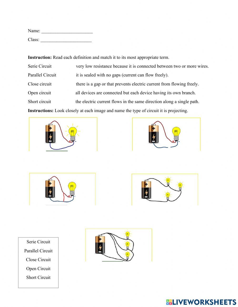 Types o circuits online exercise for | Live Worksheets