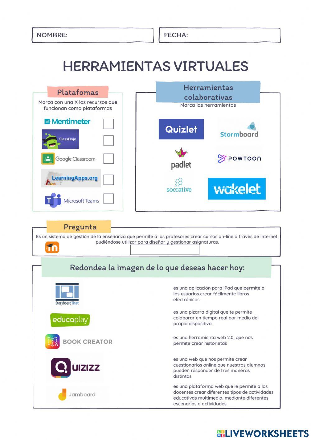 Herramientas TIC | Free Interactive Worksheets | 1557625