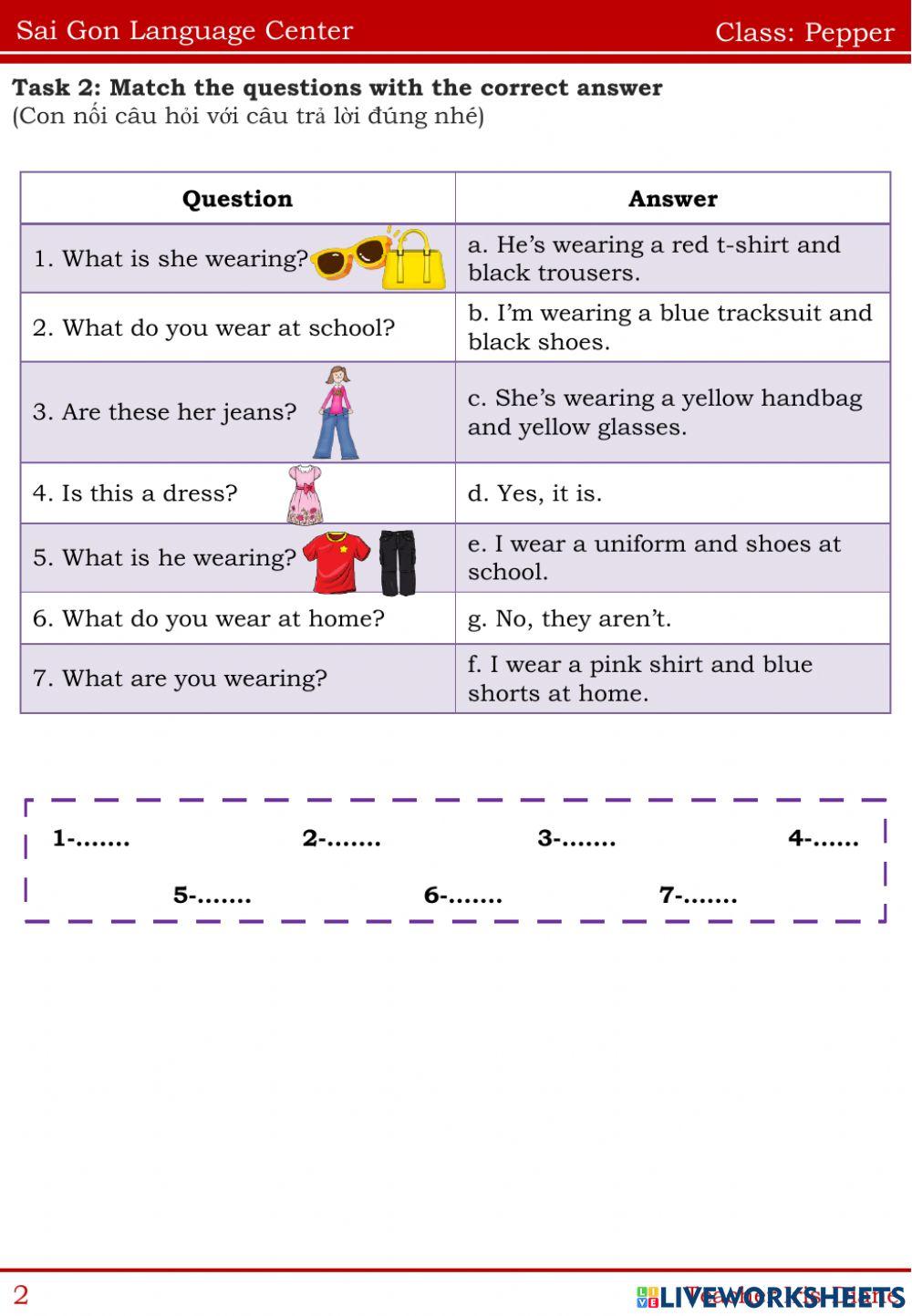 Homework-class Pepper (Oct 22nd) worksheet | Live Worksheets