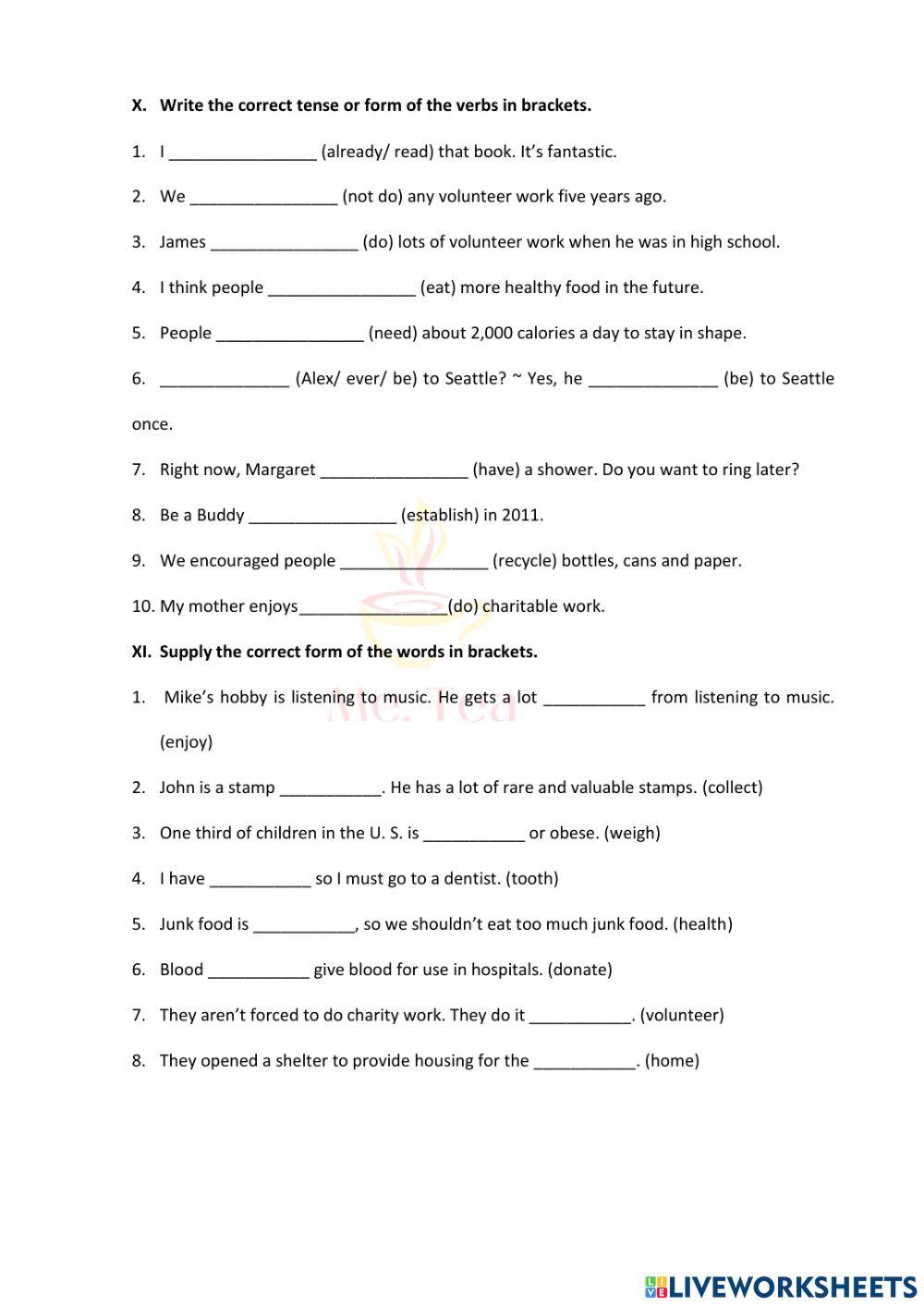 Grade 6 - Revision Unit 3(3) worksheet | Live Worksheets