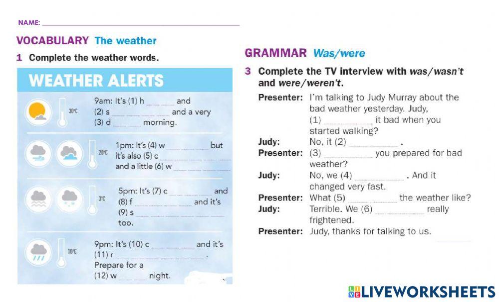 Quiz - weather … | Free Interactive Worksheets | 1558146