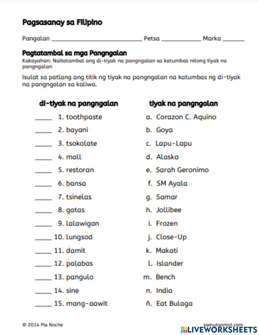 Pangngalan Online Activity Live Worksheets - vrogue.co