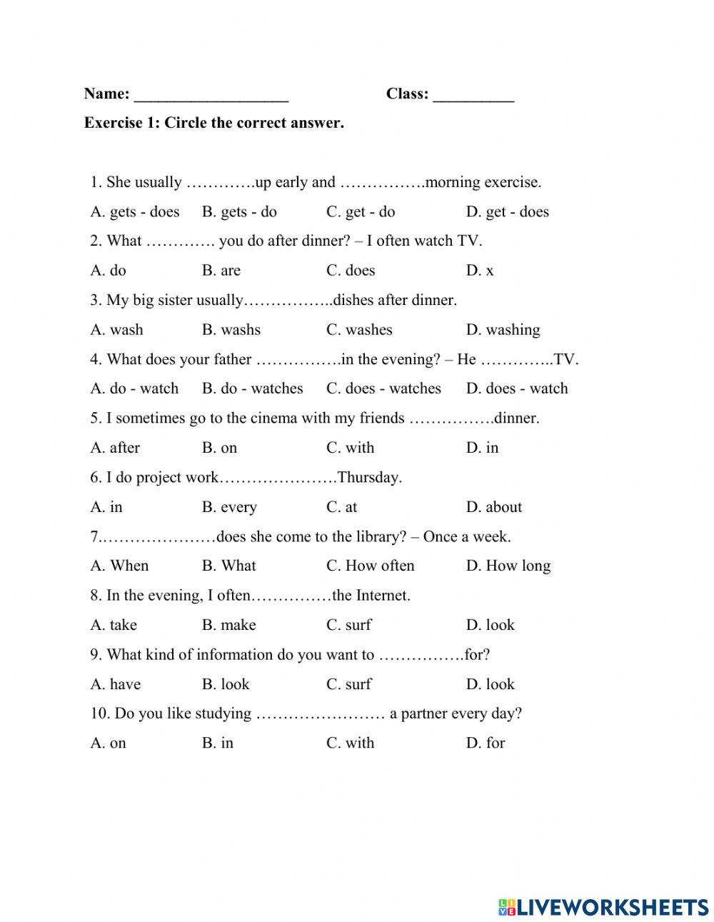 Grammar 2301 | Thytran | Live Worksheets