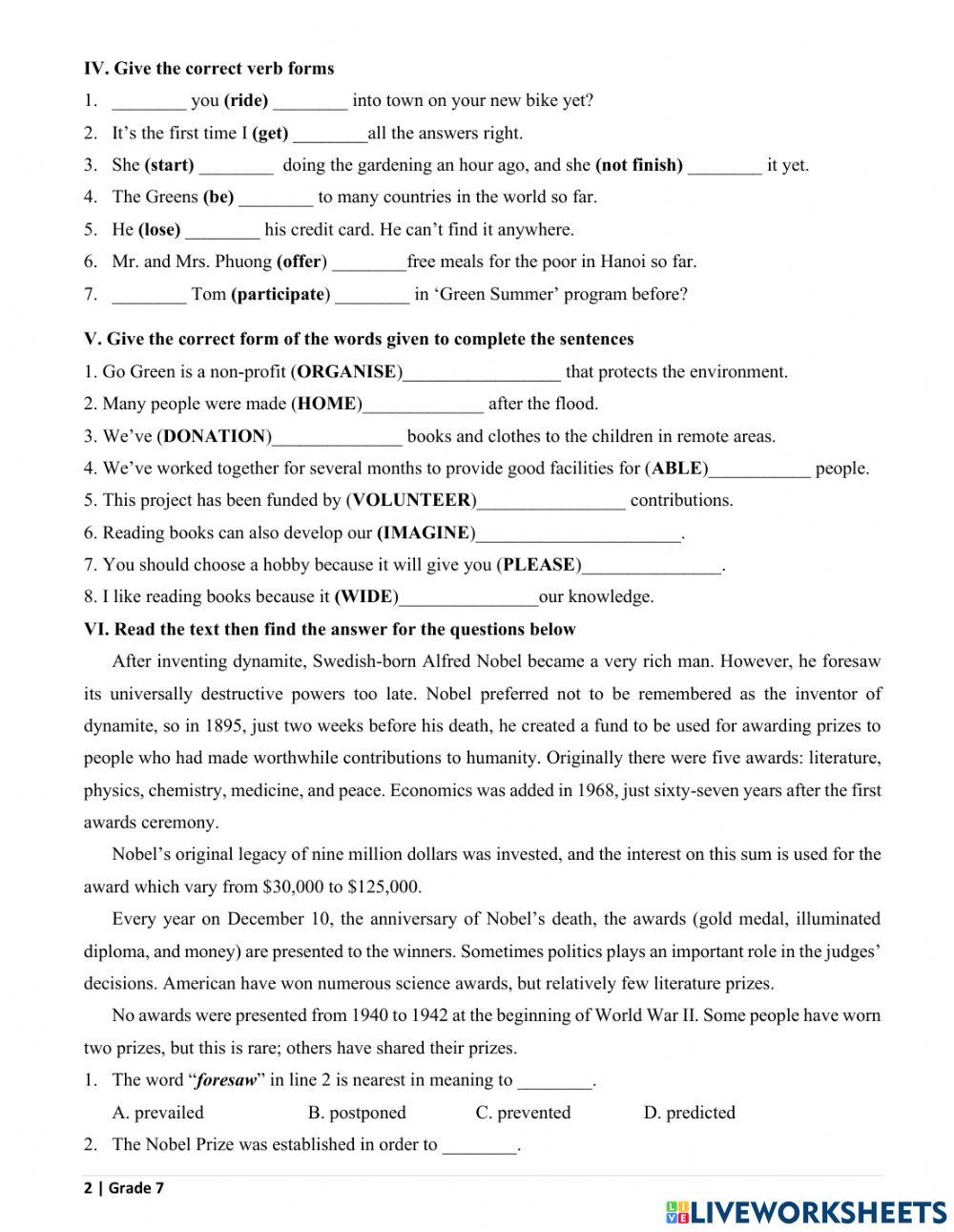 G7 Mid term Rev… | Free Interactive Worksheets | 3453230