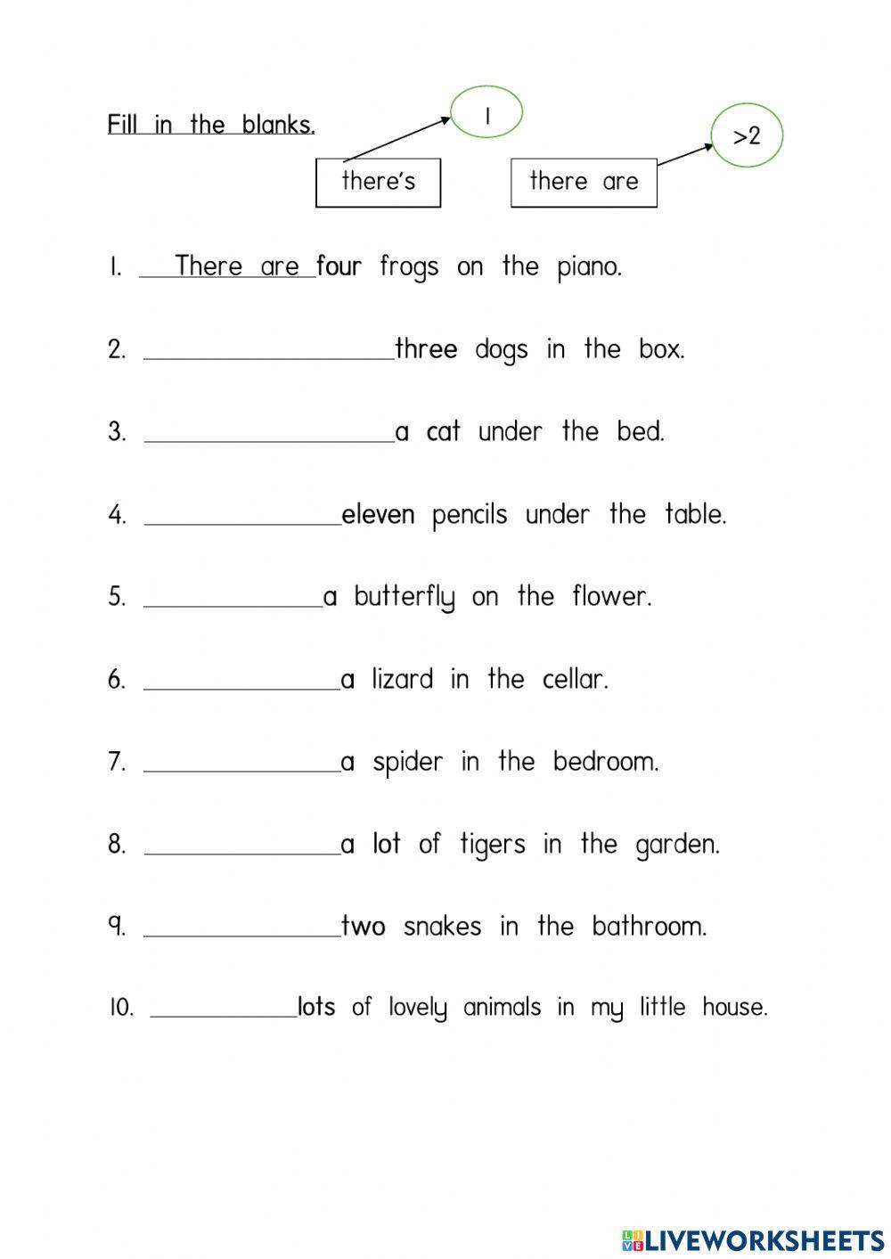 There is & There are activity for 2 | Live Worksheets