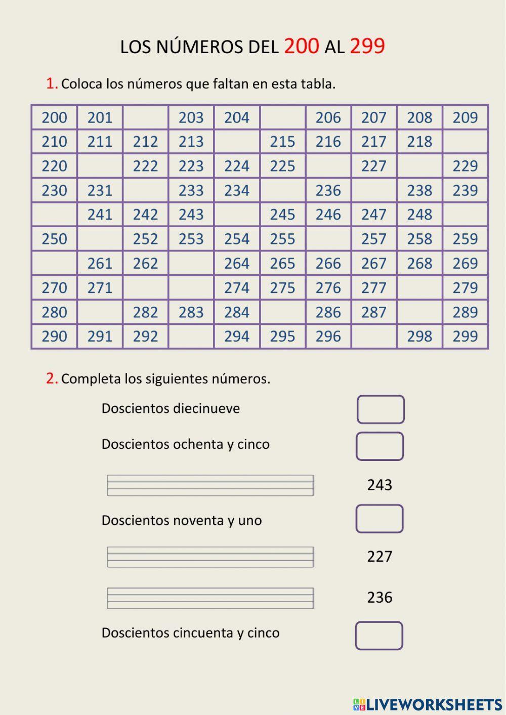 1559261 | Los números del 200 al 299 | JOSÉ MARIÁ