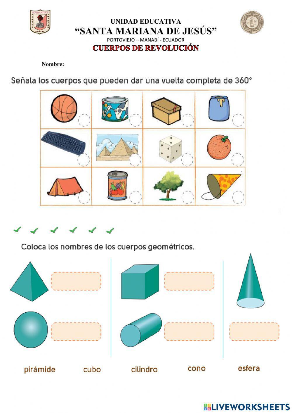 Cuerpos de Revo… | Free Interactive Worksheets | 1559952