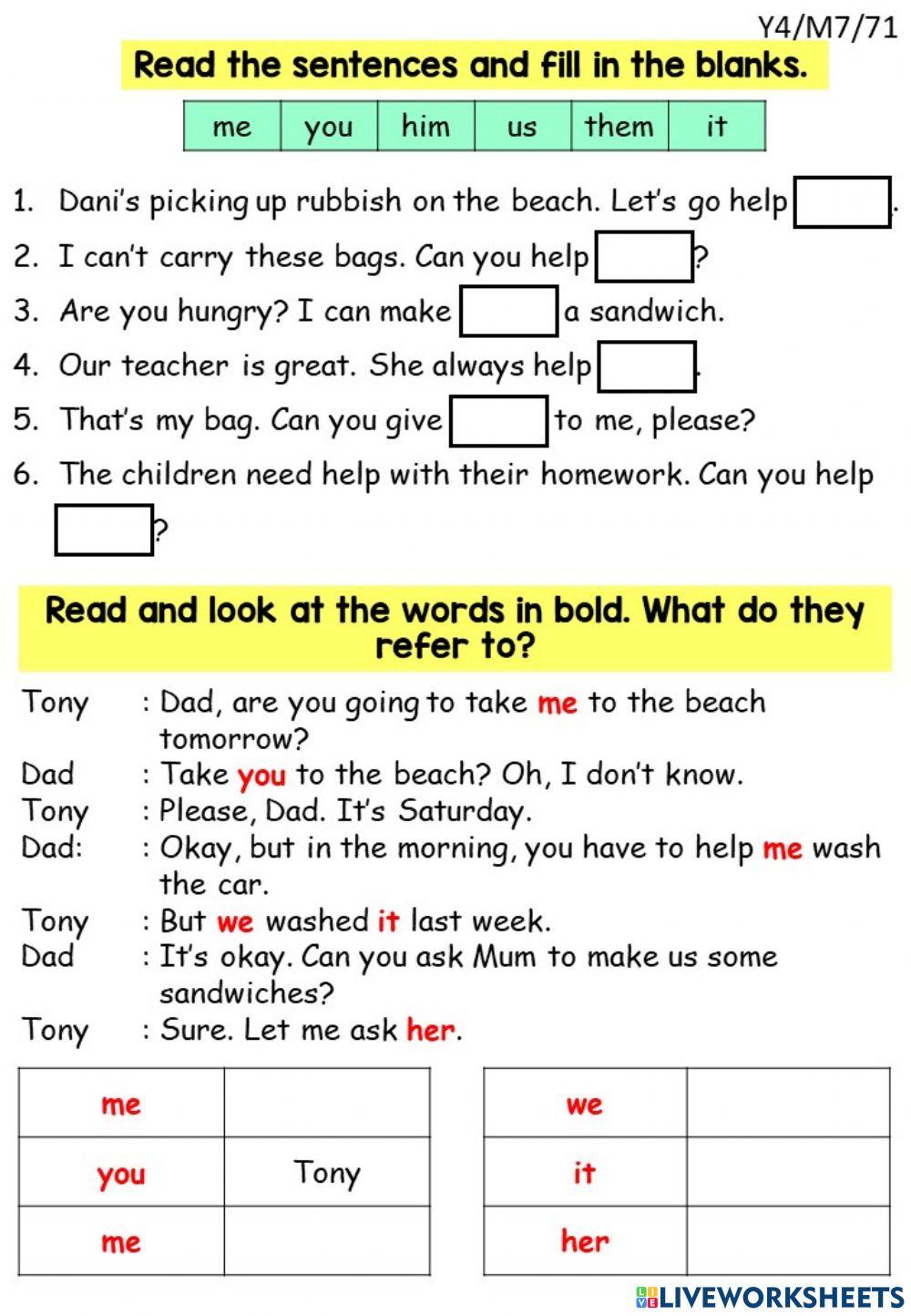 Year 4 module 7 page 71 worksheet | Live Worksheets