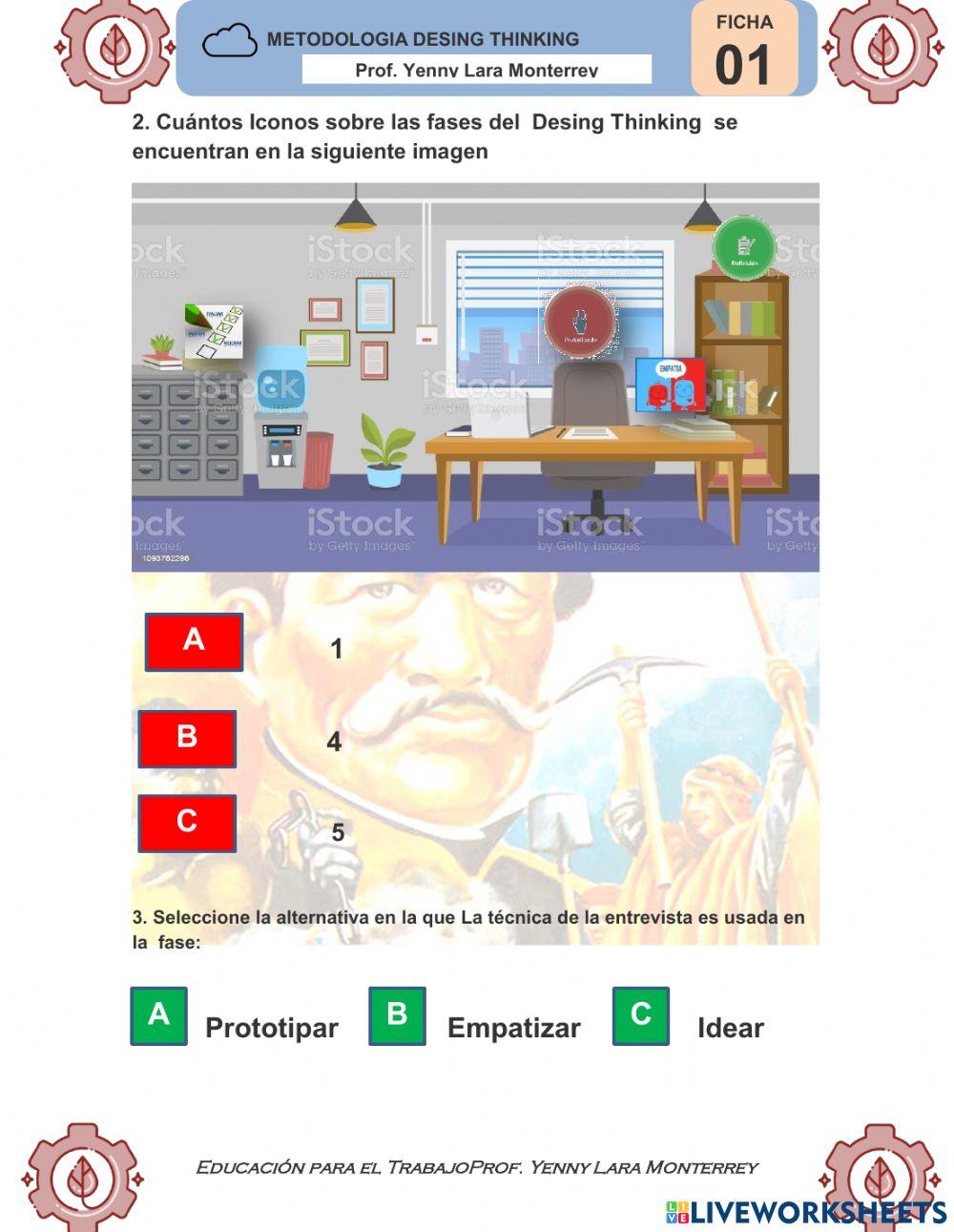Metodologia desing thinking interactive worksheet | Live Worksheets