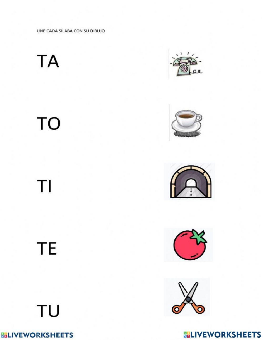 Letra T online worksheet for Segundo de Primaria | Live Worksheets