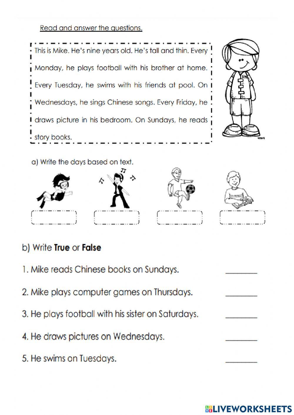 Reading | LiveWorksheets | 1560256