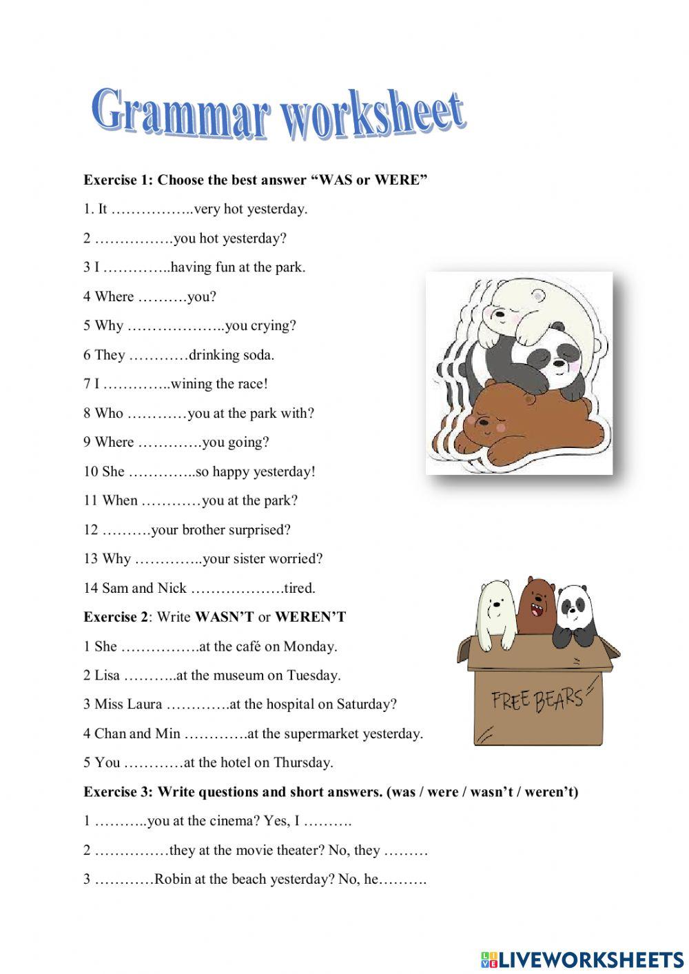 1560550 | Grammar | NGUYEN AI NGUYET | LiveWorksheets