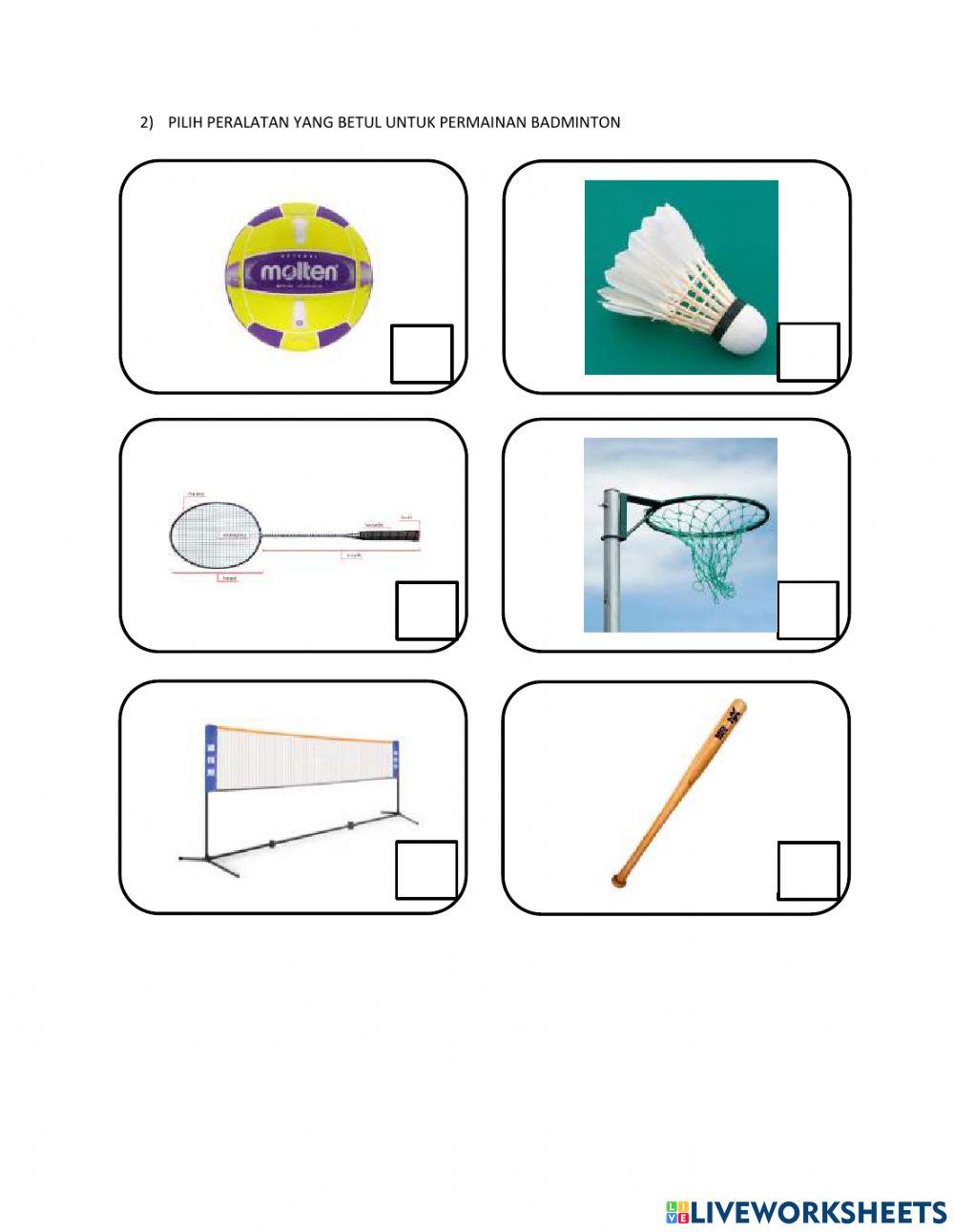 PENGENALAN BADMINTON online exercise for | Live Worksheets