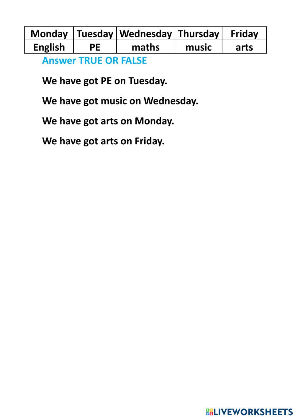 Unit 1 online exercise for Grade 2 | Live Worksheets