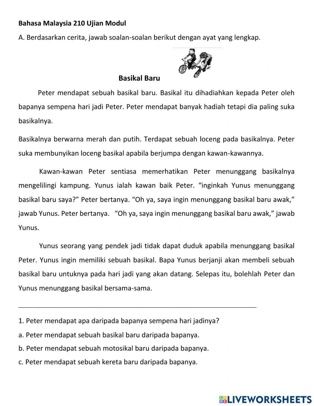 BM210 Ujian Modul-Part 1 online exercise for | Live Worksheets