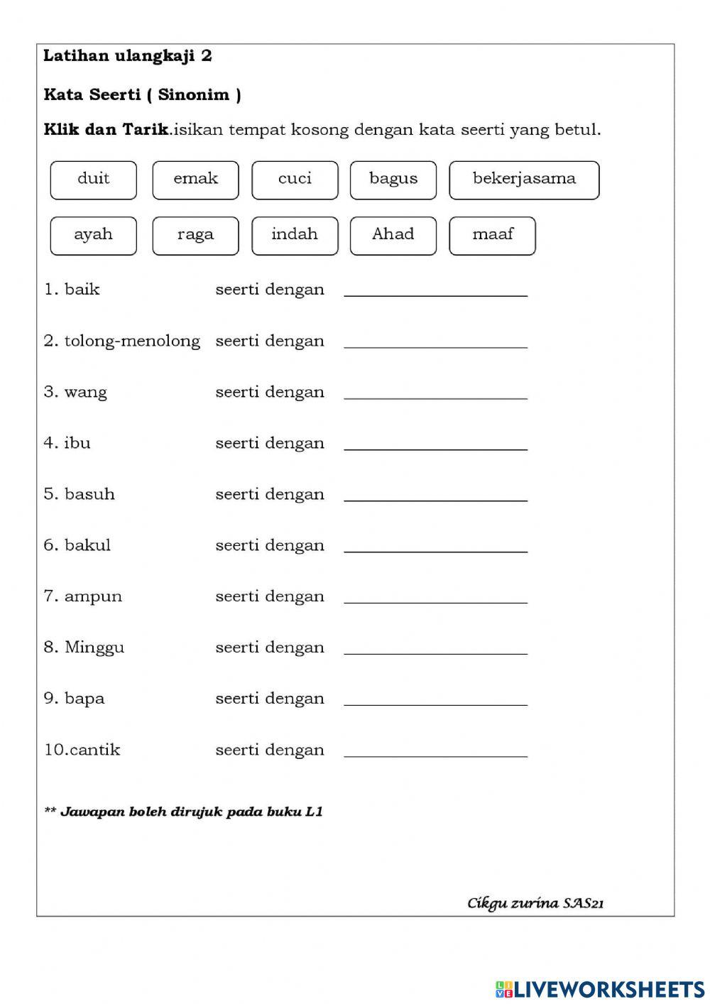Kata Seerti online exercise for | Live Worksheets