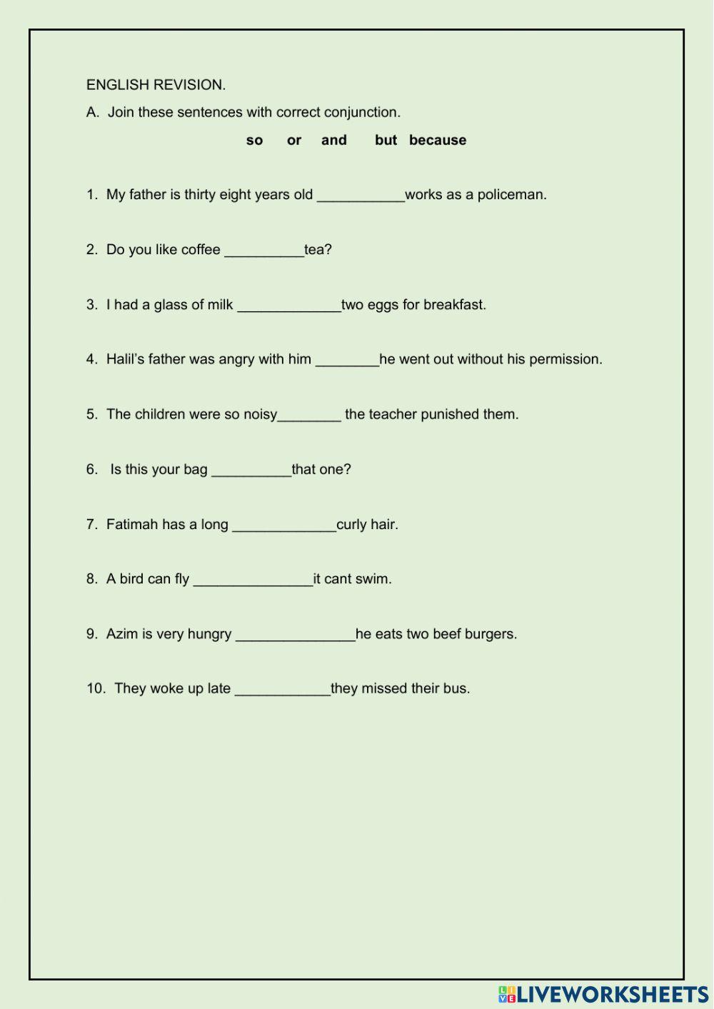 English test paper 2 part 2 worksheet | Live Worksheets