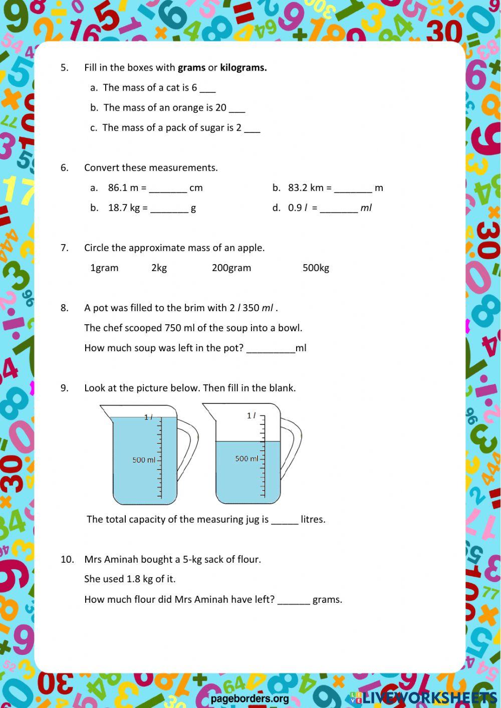 Measurement Review online exercise for | Live Worksheets