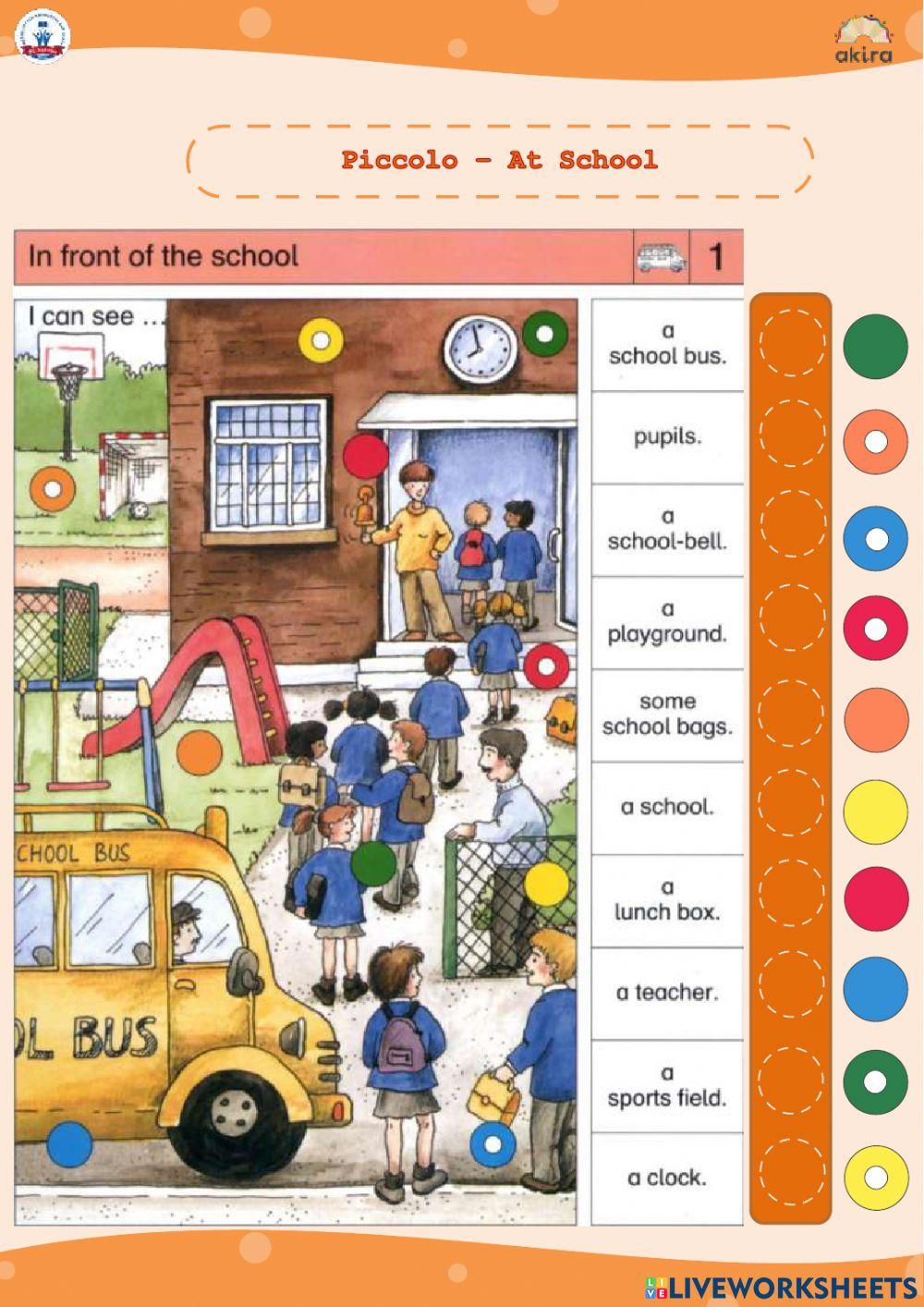 Piccolo - At School 1 online exercise for | Live Worksheets