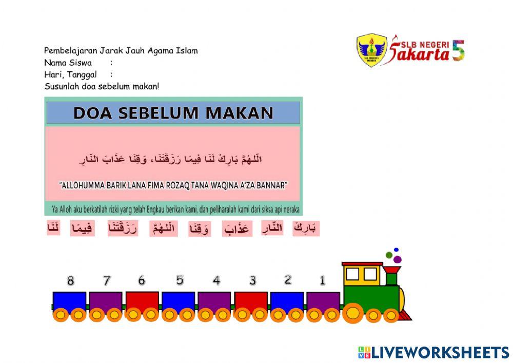 Doa Sebelum Makan exercise | Live Worksheets