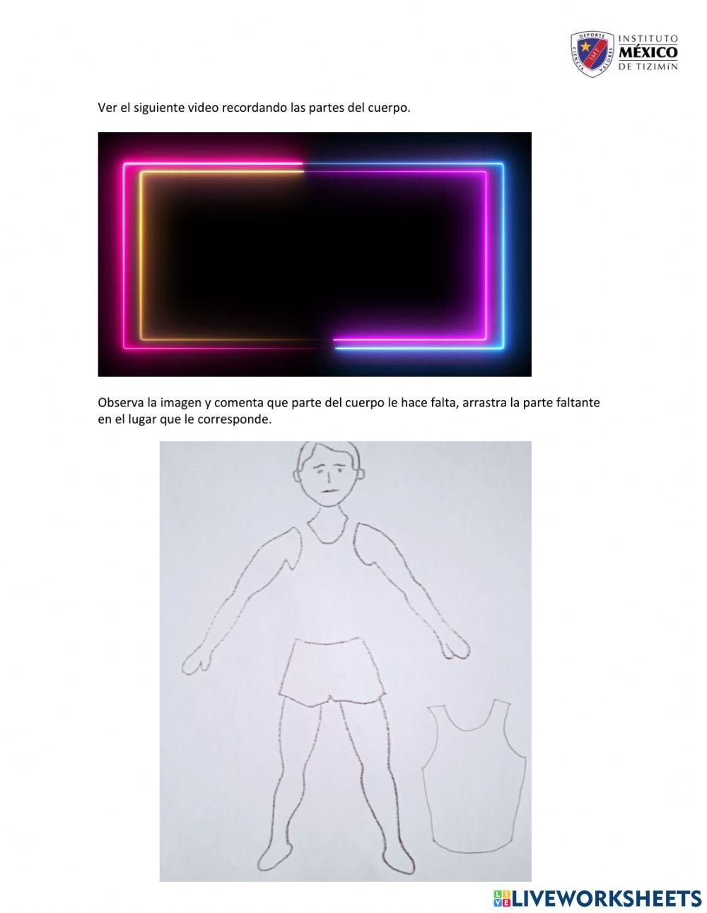 Esquema Corporal interactive exercise for 2 de preescolar | Live Worksheets