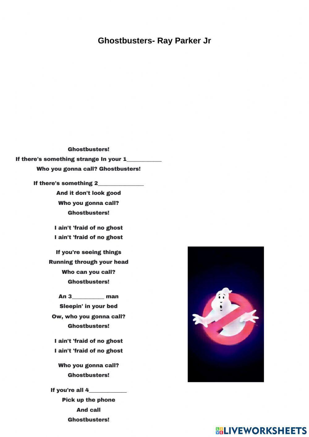 Ghostbusters | Free Interactive Worksheets | 1562735