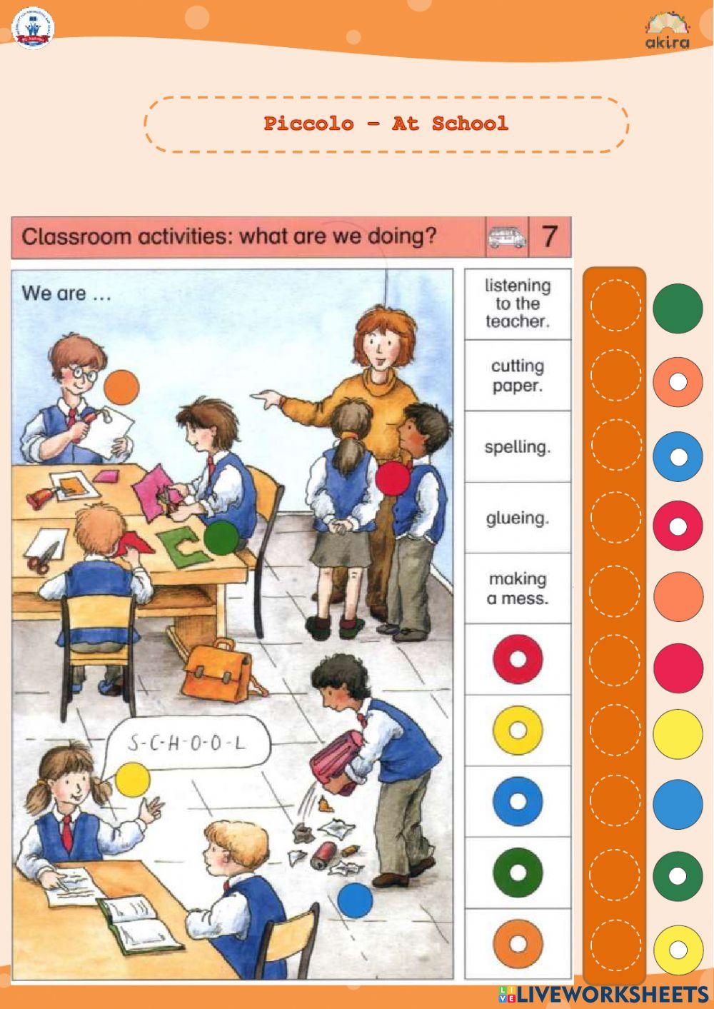 Piccolo - At School 7 online exercise for | Live Worksheets