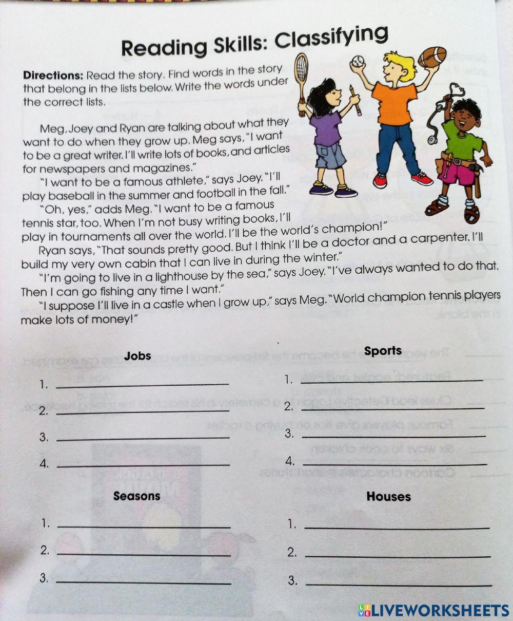 Classifying 1562946 | DeeMac | Live Worksheets