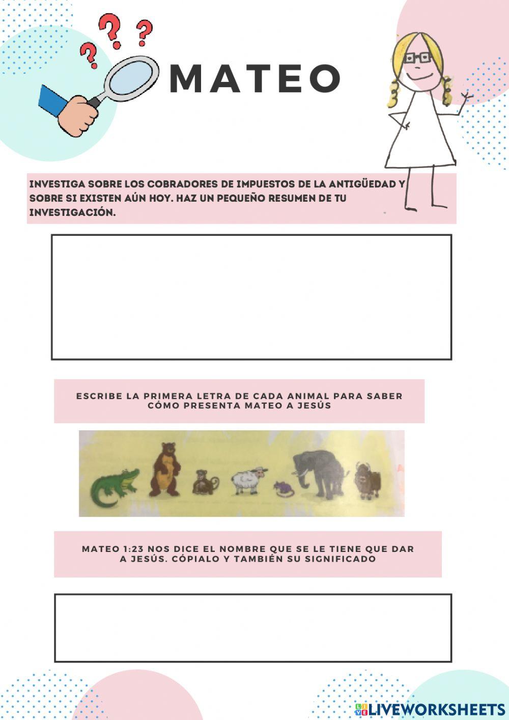 Mateo exercise | Live Worksheets