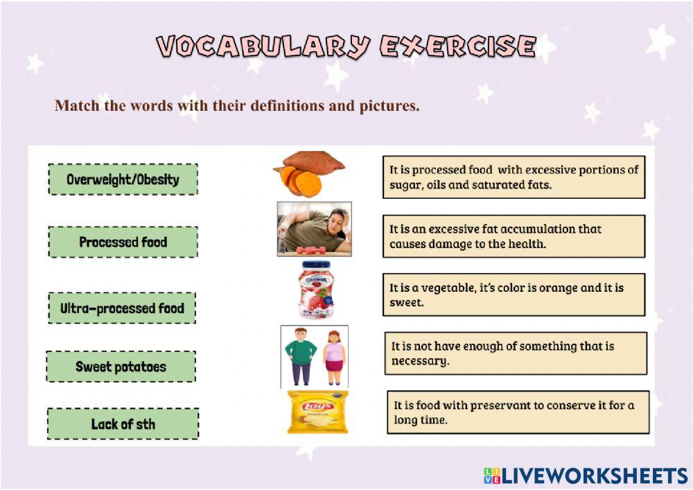 Vocabulary excercise-Act2-EDA8 worksheet | Live Worksheets