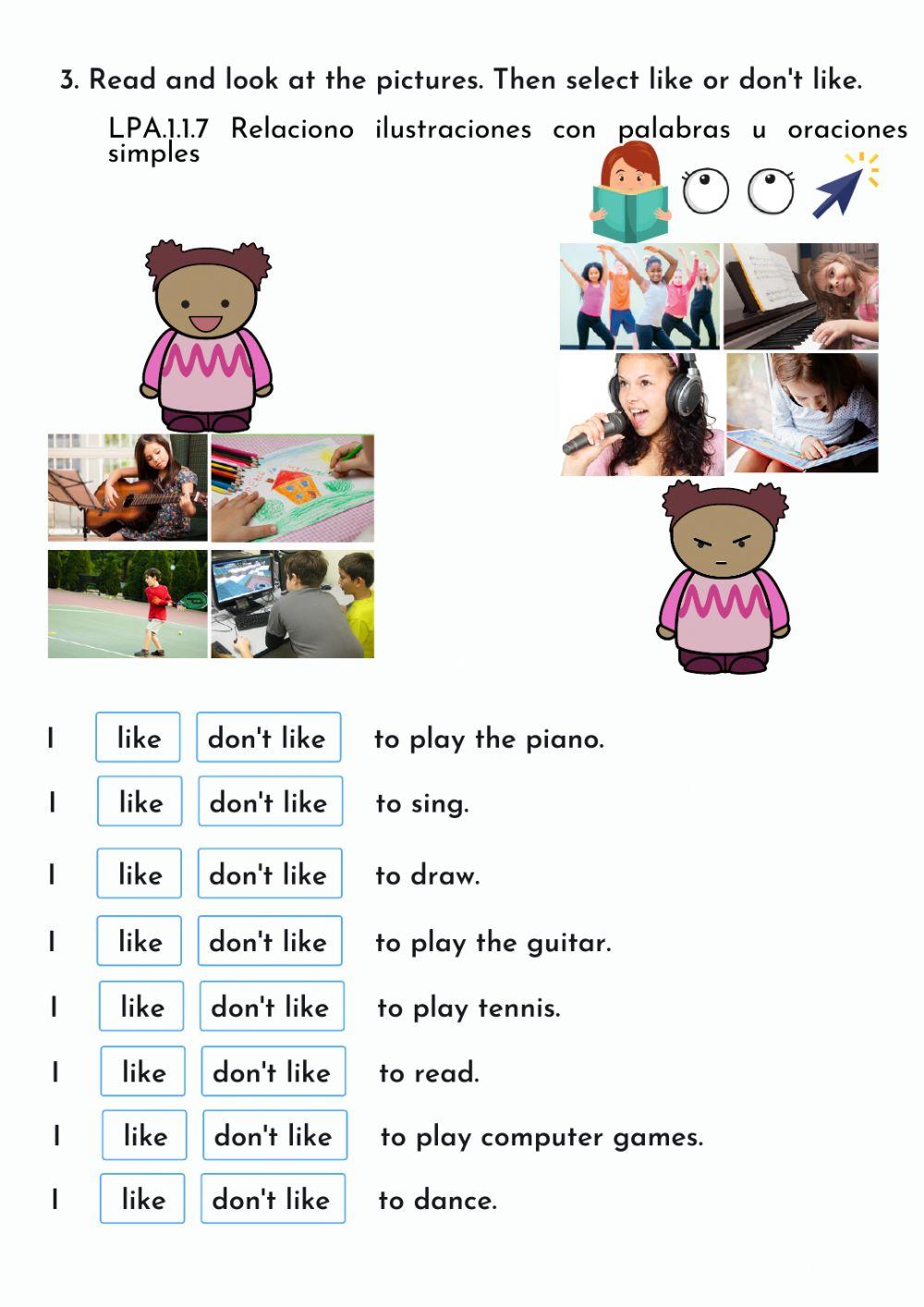 Hobbies quiz interactive worksheet | Live Worksheets