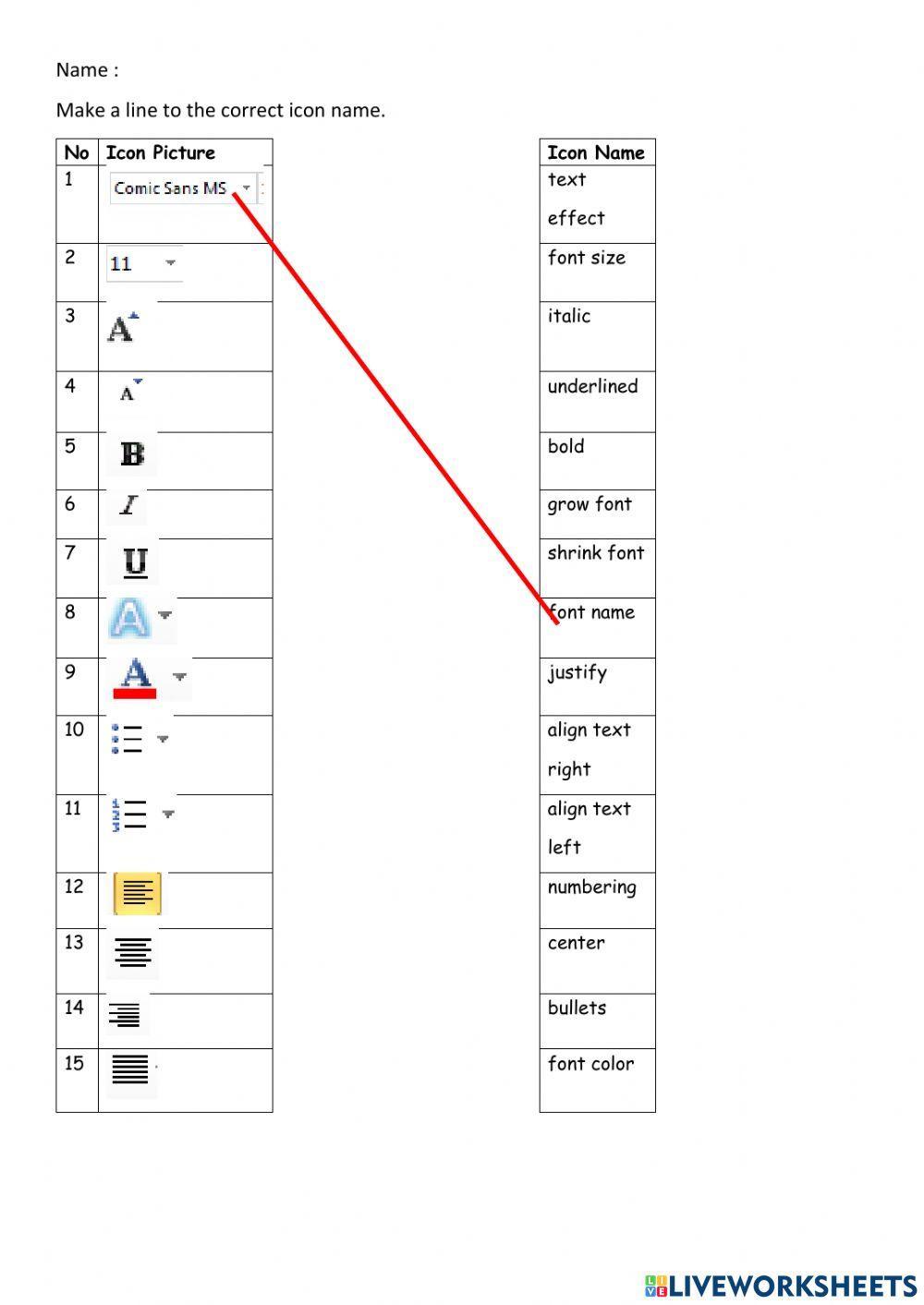 Ms Word Home | Free Interactive Worksheets | 1563704