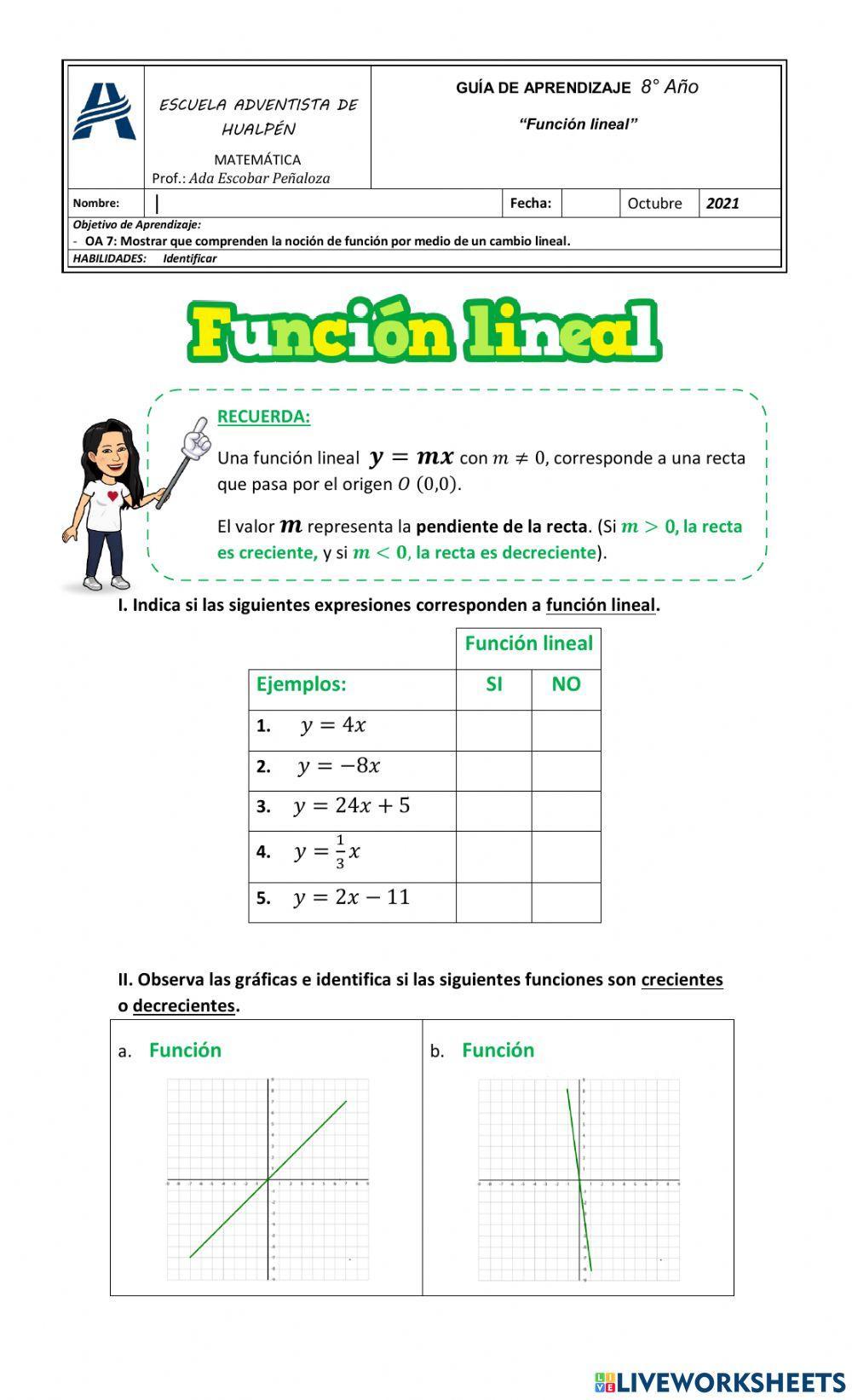 Función linela 1563951 | Ada Escobar | LiveWorksheets