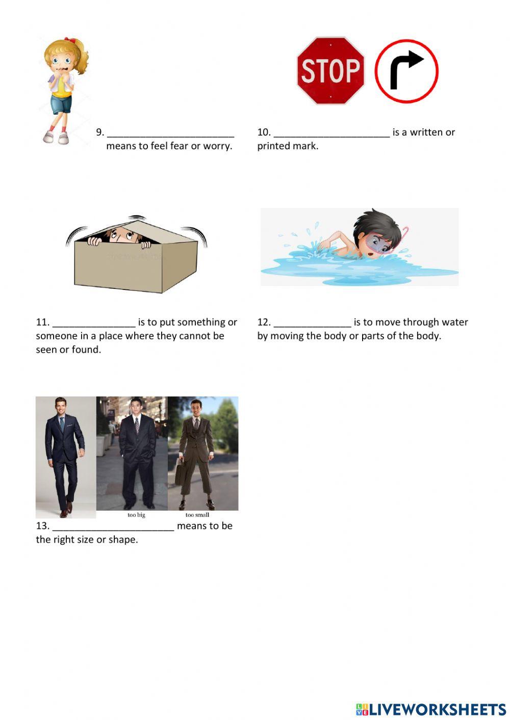 1A WORD LIST 2 QUIZ online exercise for | Live Worksheets